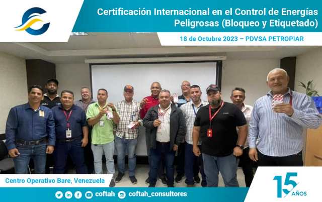 Certificación Internacional En Control De Energías Peligrosas (Bloqueo ...